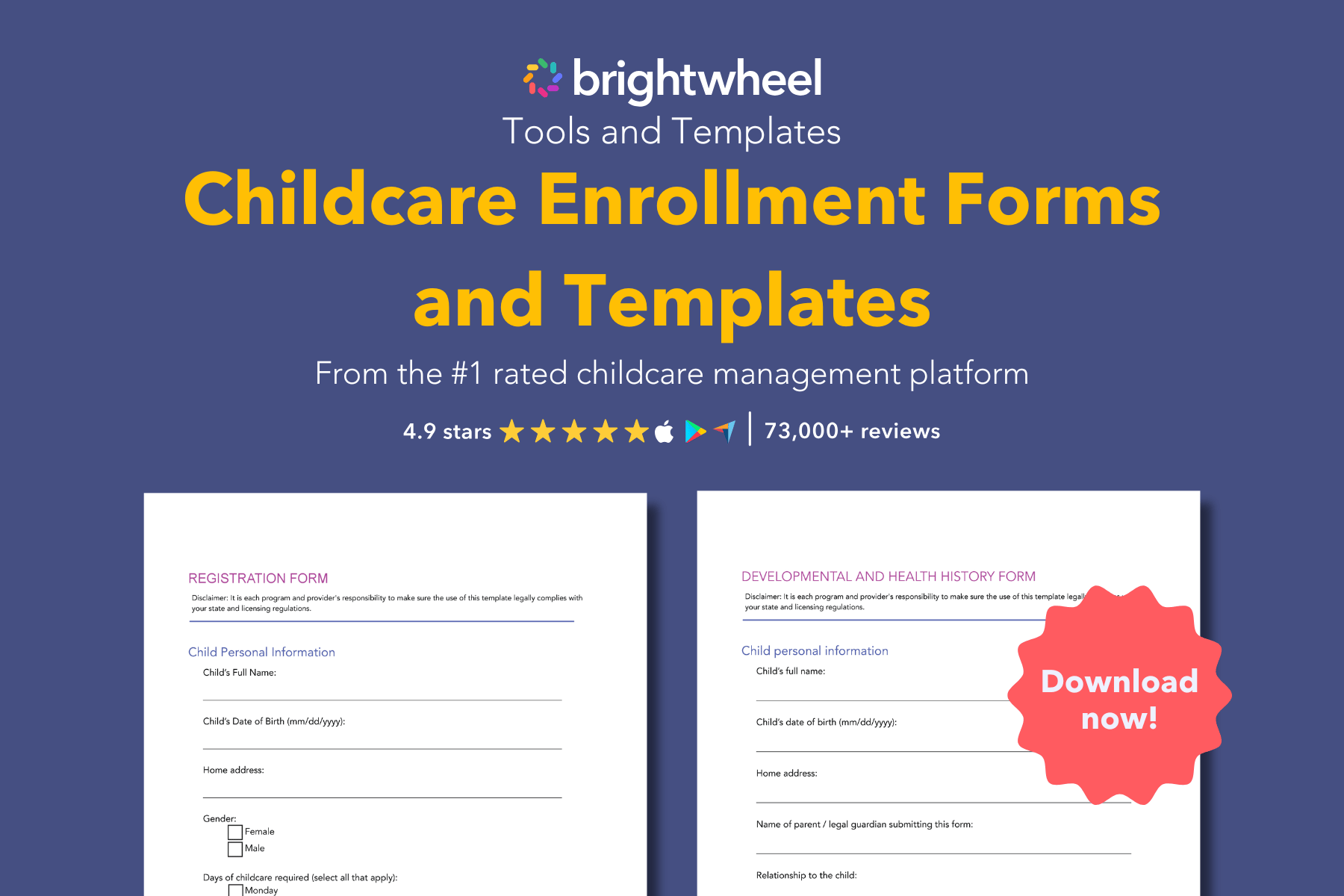 Free Childcare Enrollment Form Templates