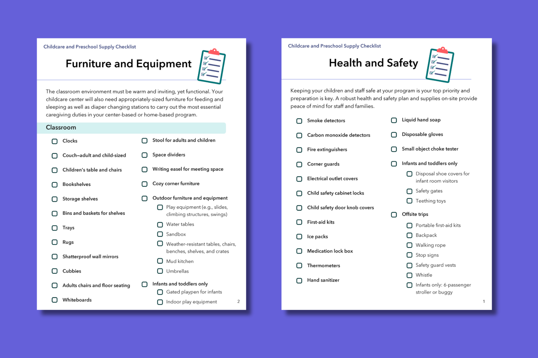 Childcare and Preschool Supply List to Download for Free