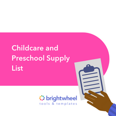 Template | Childcare and Preschool Supply List