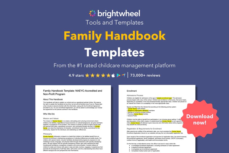 Free Family Handbook Templates for Childcare and Preschools